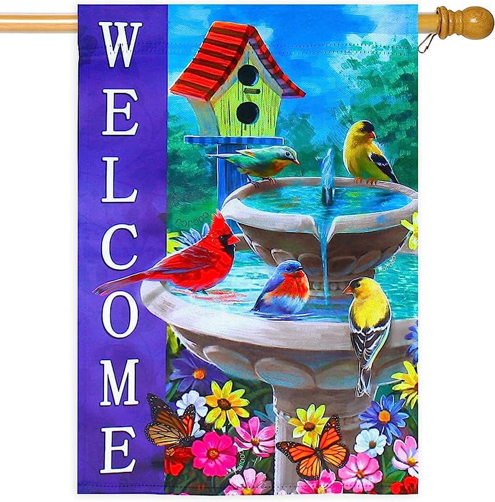 spring garden Flag 12x18 Double Sided Vertical, Small monarch Butterfly ...