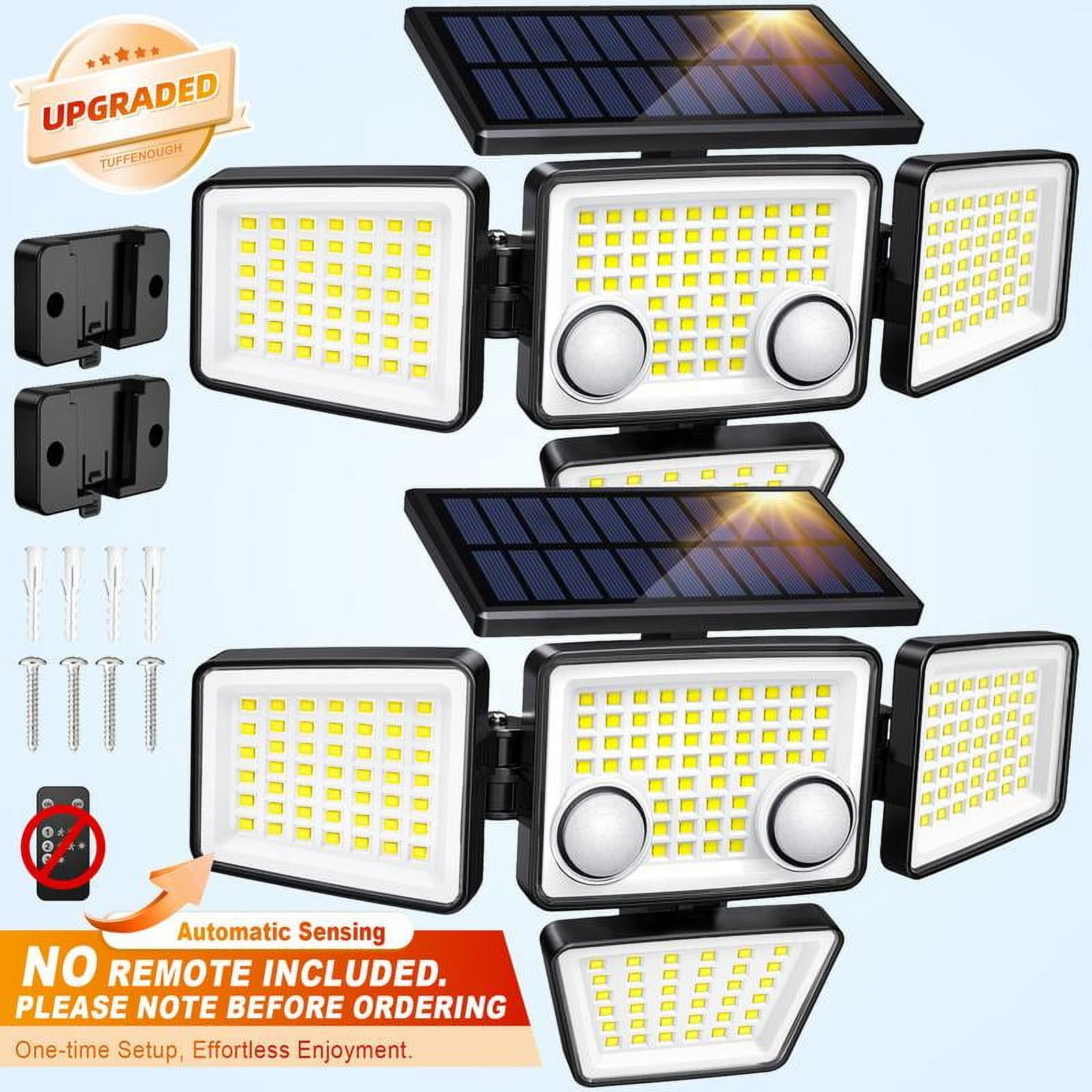springtok Tuffenough Solar Outdoor Lights 2500LM 210LED Security Lights,3 Heads Dimmable ...