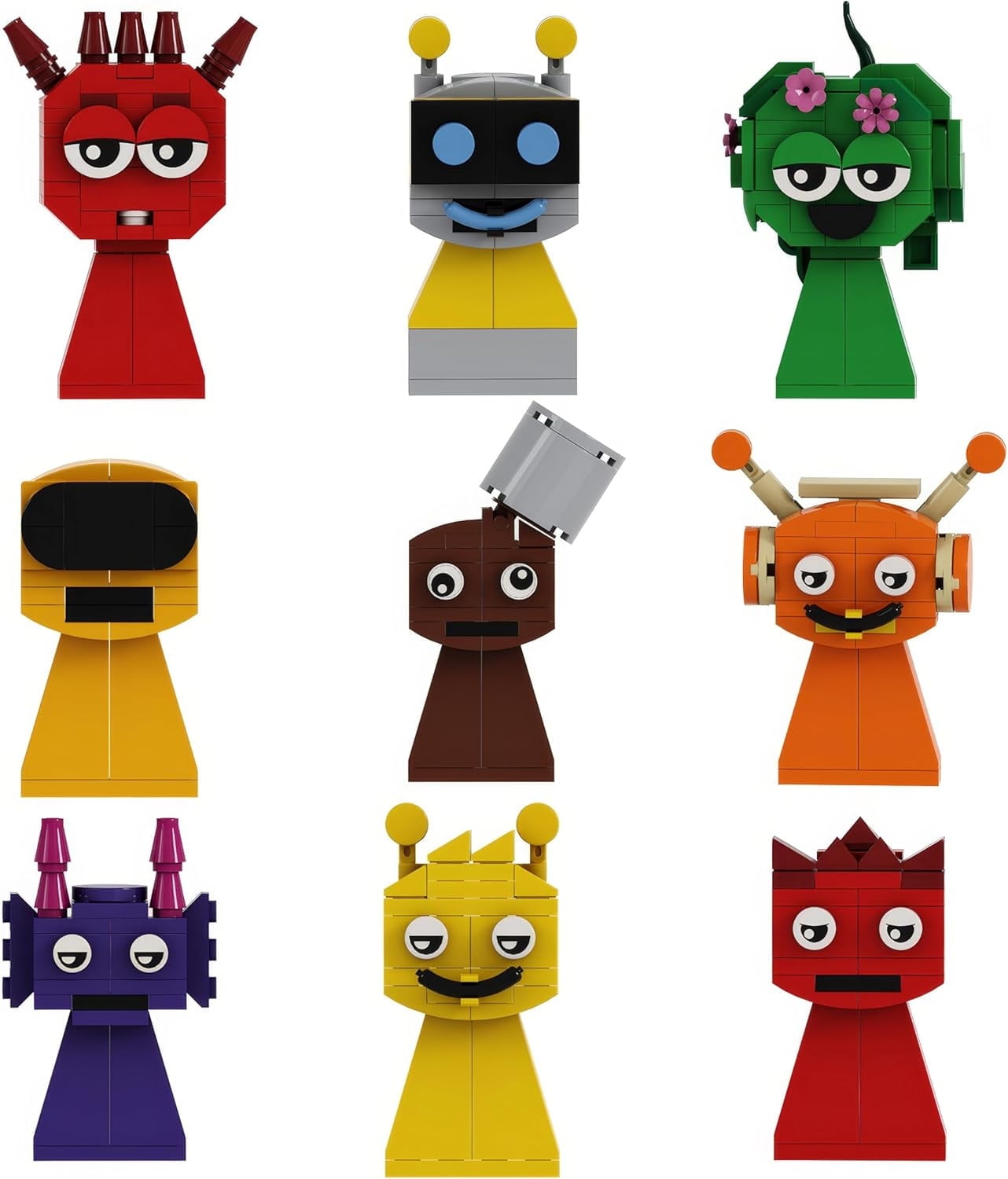 sprunki Building Block Characters Set, 386 Pieces, Cartoon Animal ...