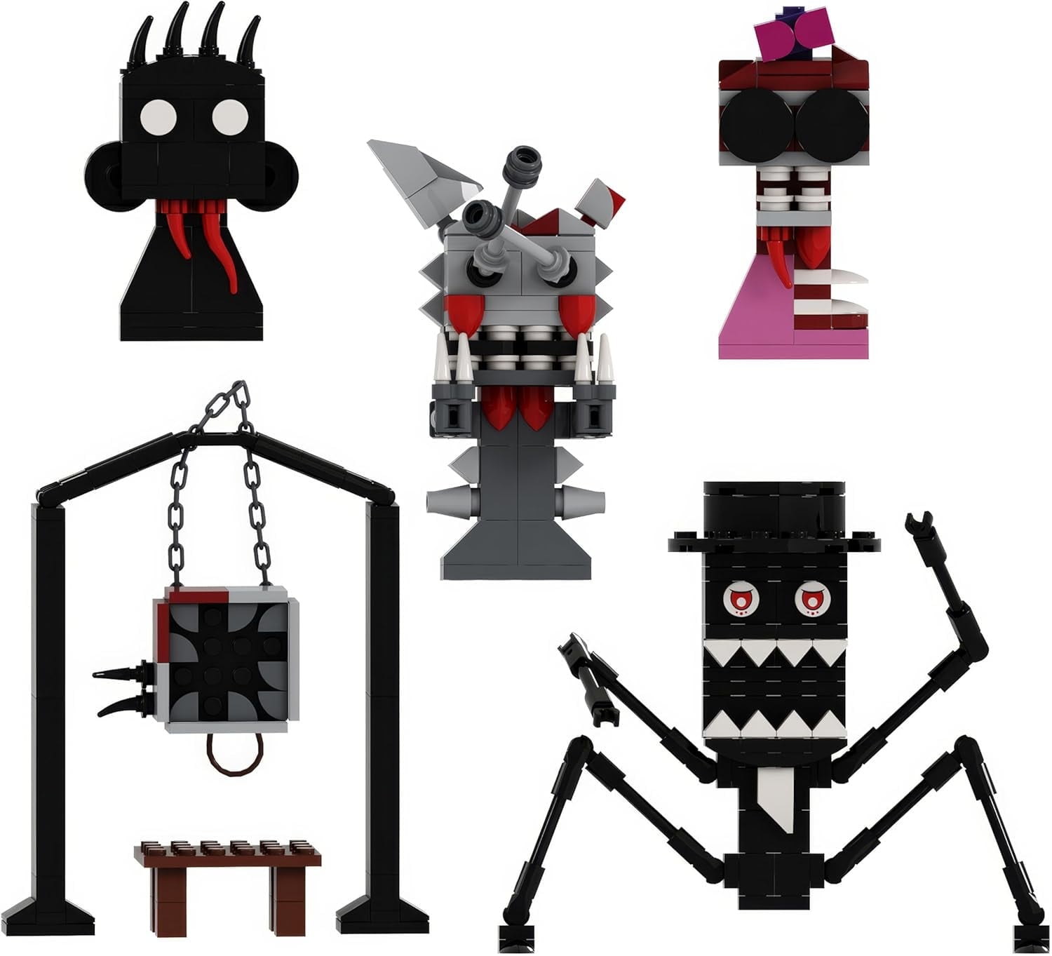 sprunki Building Block Characters Set, 310 Pieces, Cartoon Animal ...