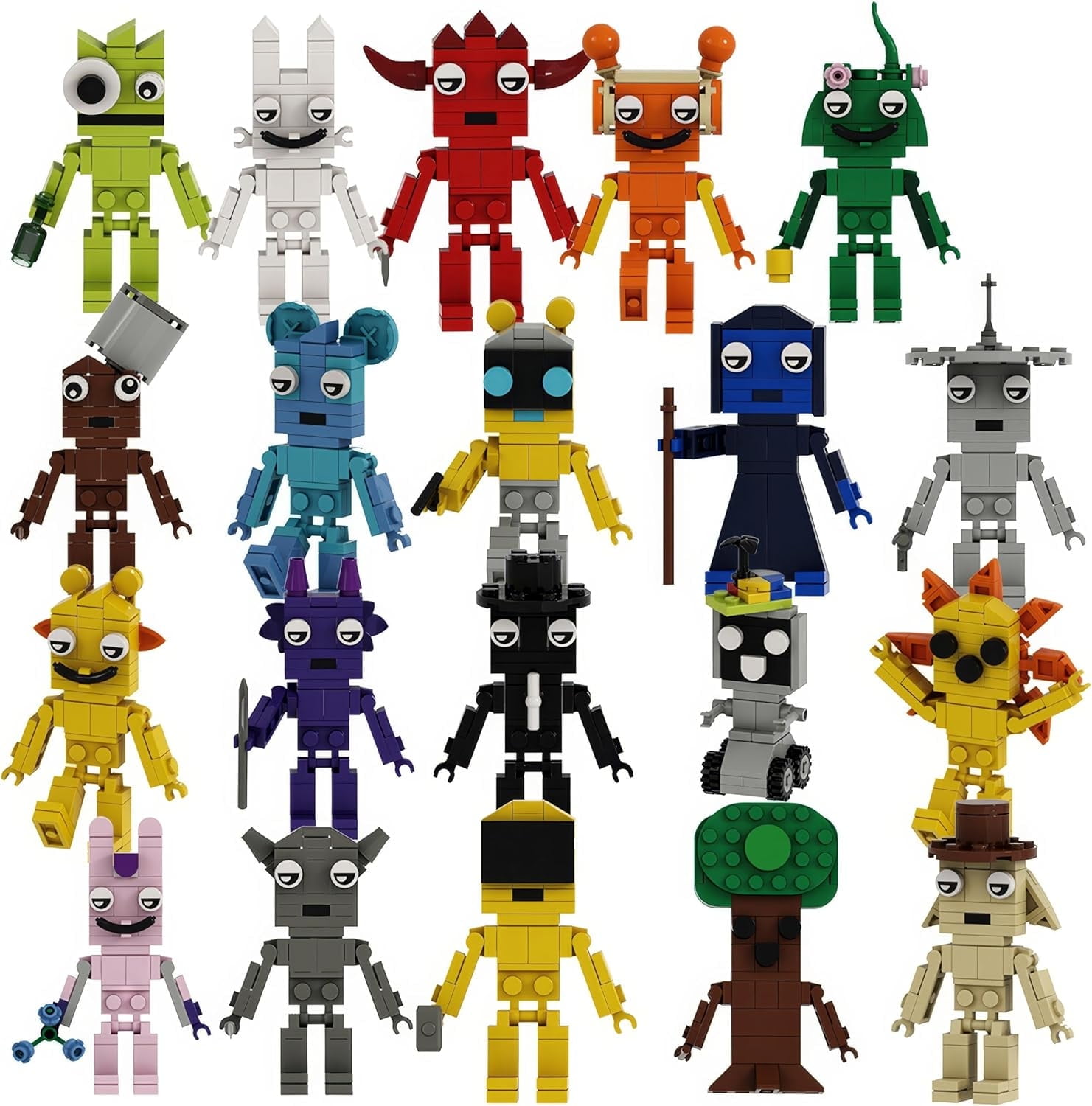 sprunki Building Block Characters Set, 874 Pieces, Cartoon Animal ...