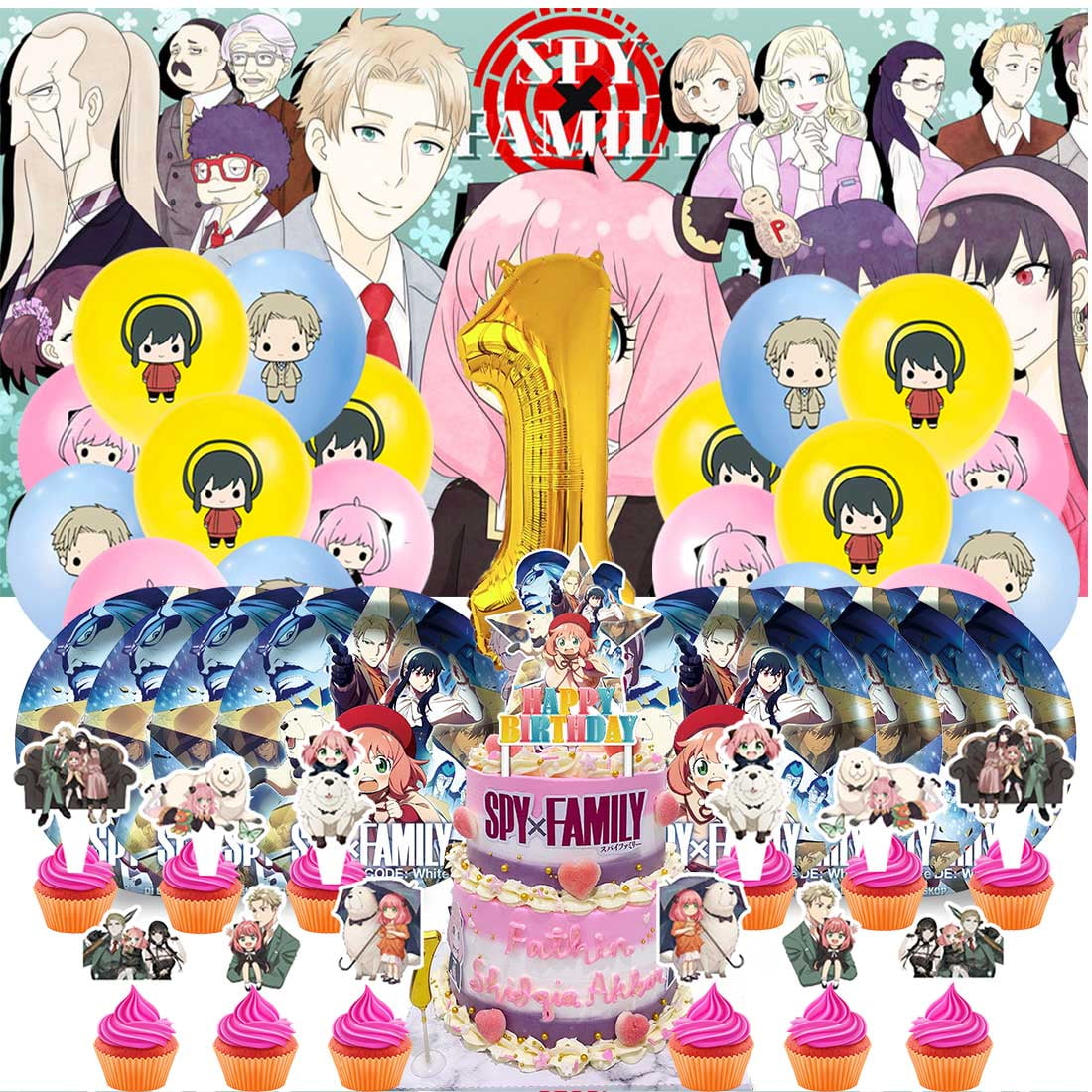 spy family Balloons Party Supplies 1st Decor Tableware Birthday Cake ...