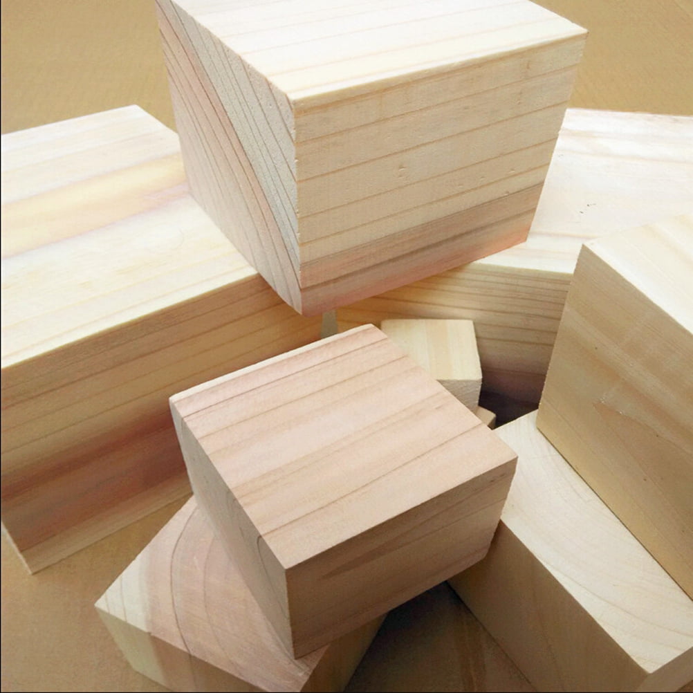 square wood pieces 10pcs 30mm Natural Pine Blocks Square Wooden Pieces ...