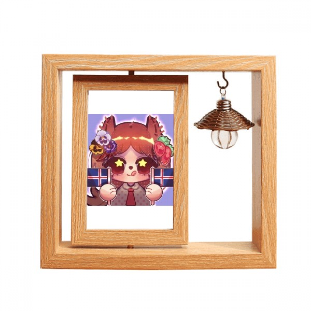 squirrel iceland flag Wooden Rotating Picture Photo Frame 4x6 - Walmart.com