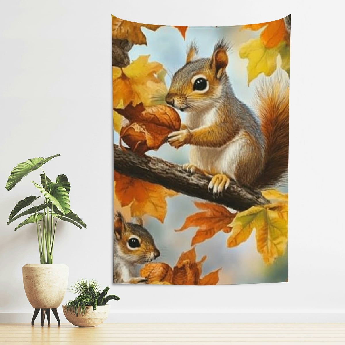 squirrel leaves tree branch for Bedroom Living Room Dorm, for Living ...
