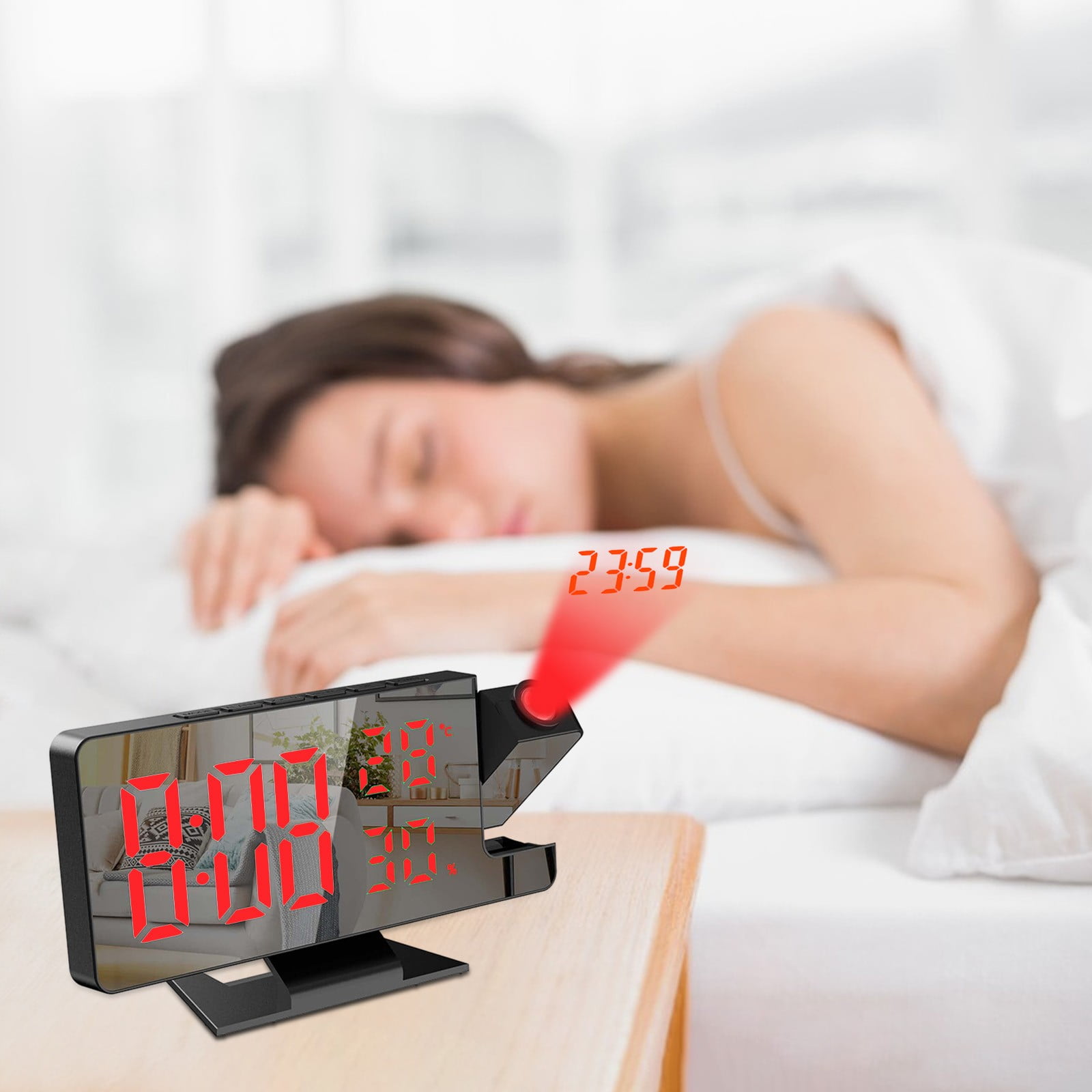 sruoe Alarm Clock, Alarm Clocks for Bedroom, Smart Alarm Clock, Clock ...