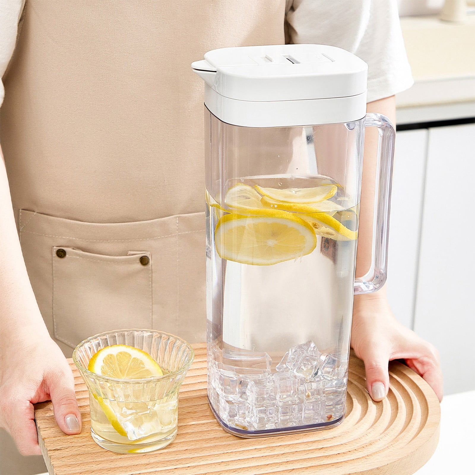 sruoe Beverage Pitcher, Water Pitcher with Lid, Large Capacity Water ...