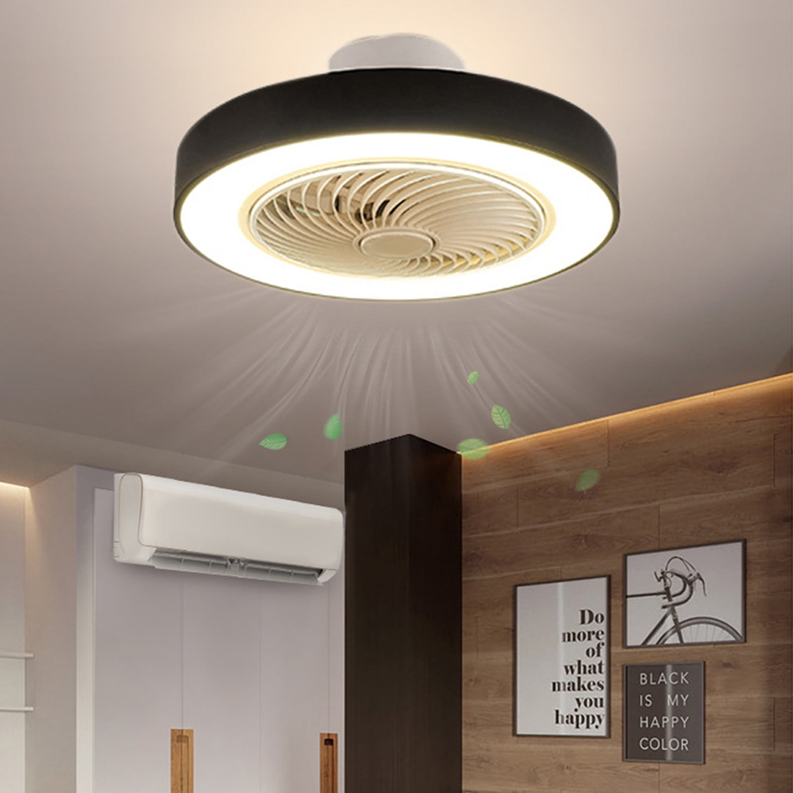 sruoe Ceiling Fans with Lights, Ceiling Mounted Fan, Low Profile ...