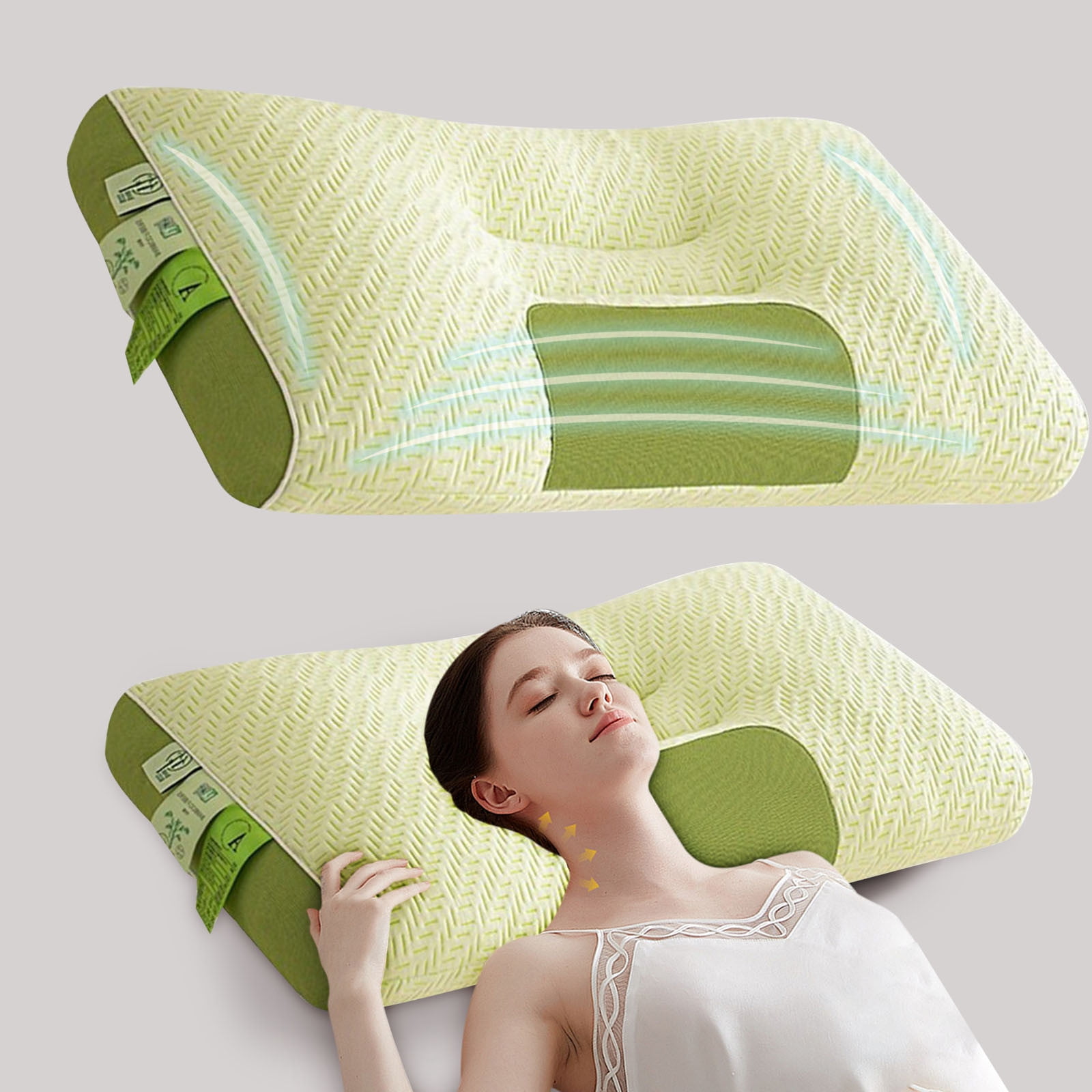 sruoe Cervical Pillow for Neck Pain, Pillows for Bed Cervical Neck ...