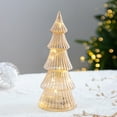 sruoe Christmas Tabletop Trees Crystal Glass Christmas Tree with Light ...