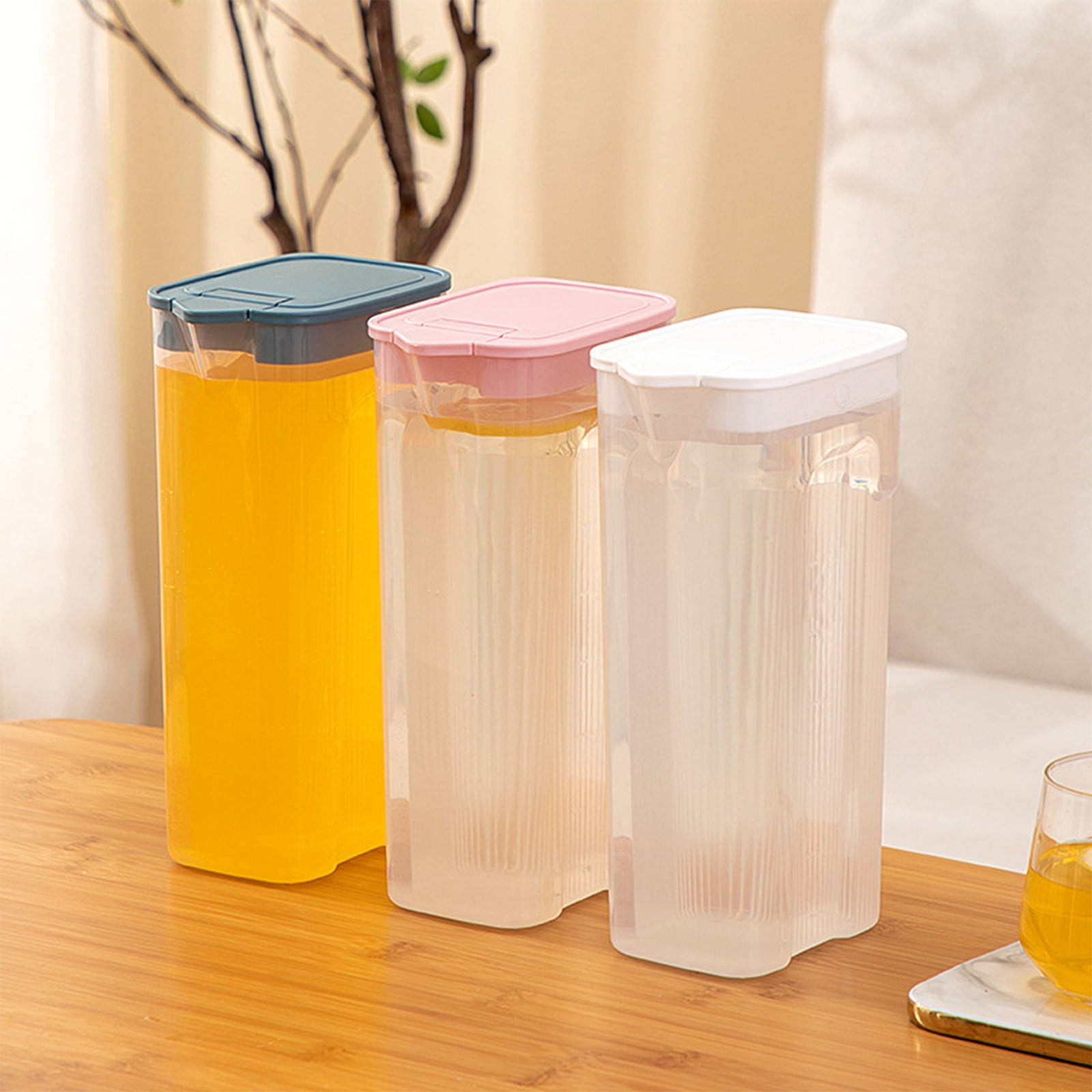 sruoe Cold Water Kettle, Juice Pitcher with Lid, Gallon Pitcher, Clear ...