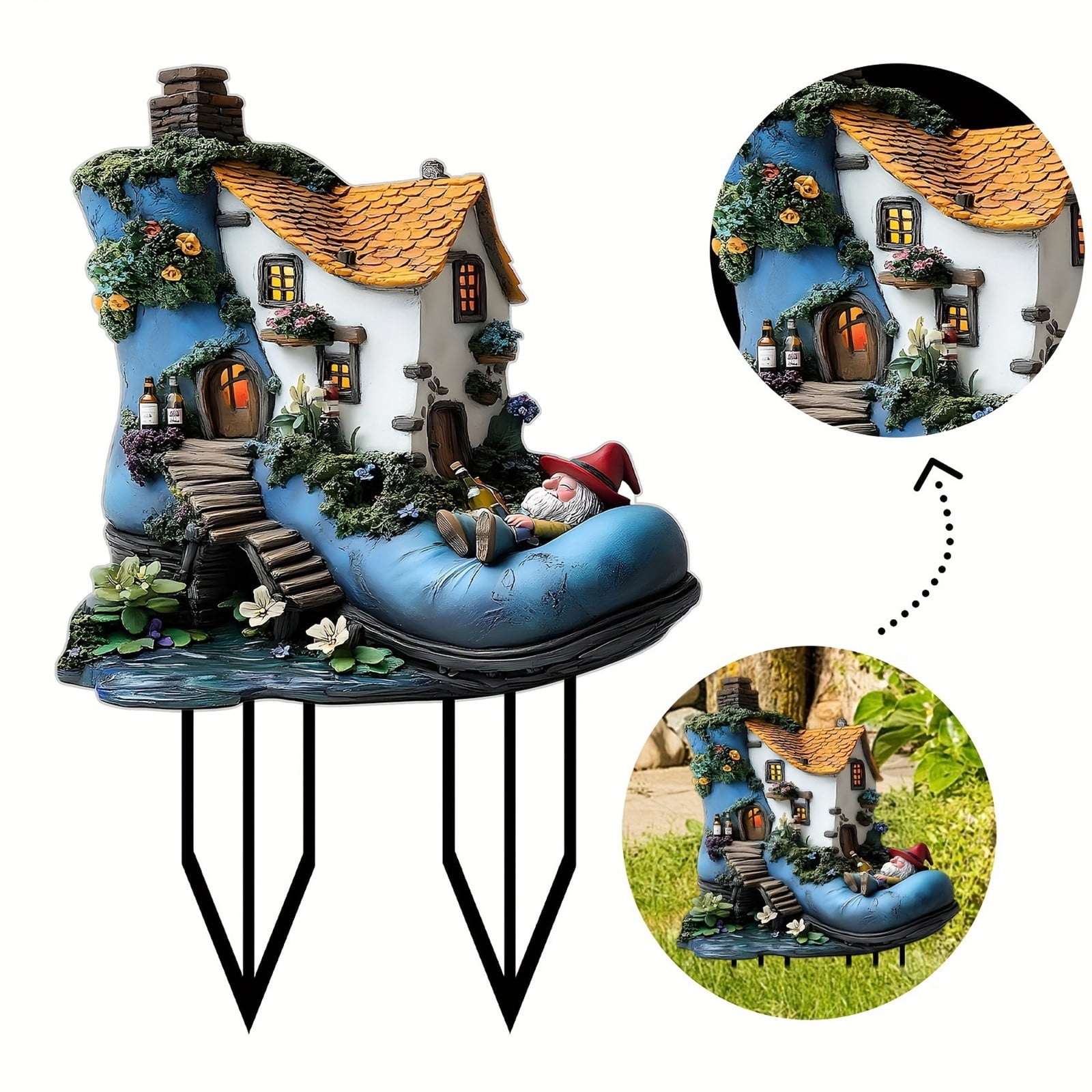 sruoe Garden Statues for Outside, Decoration Ground Insert, Fairy ...