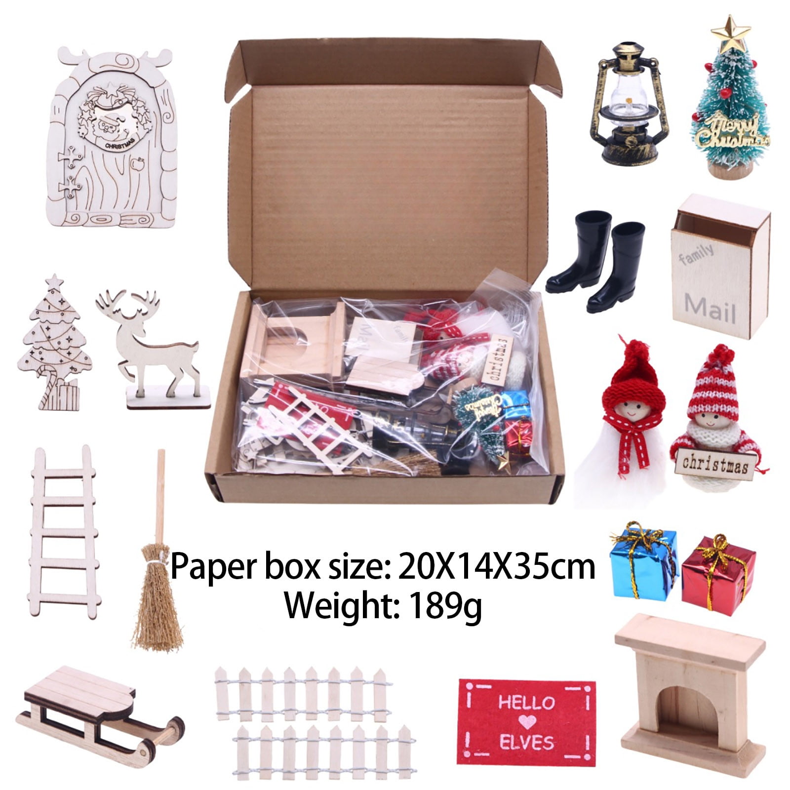 sruoe Indoor Christmas Decorations Baby House Mini Christmas Set ...