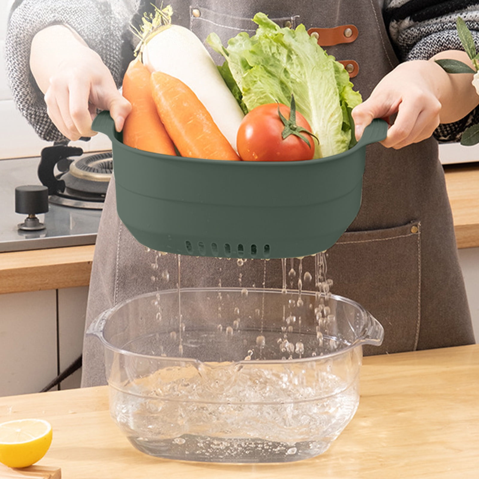 sruoe Kitchen Draining Basket, Colander Bowl, Draining Basket for Bowl ...