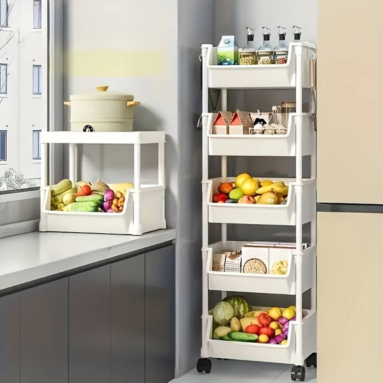 sruoe Kitchen Storage Shelves, Kitchen Storage Carts, Storage Racks and ...