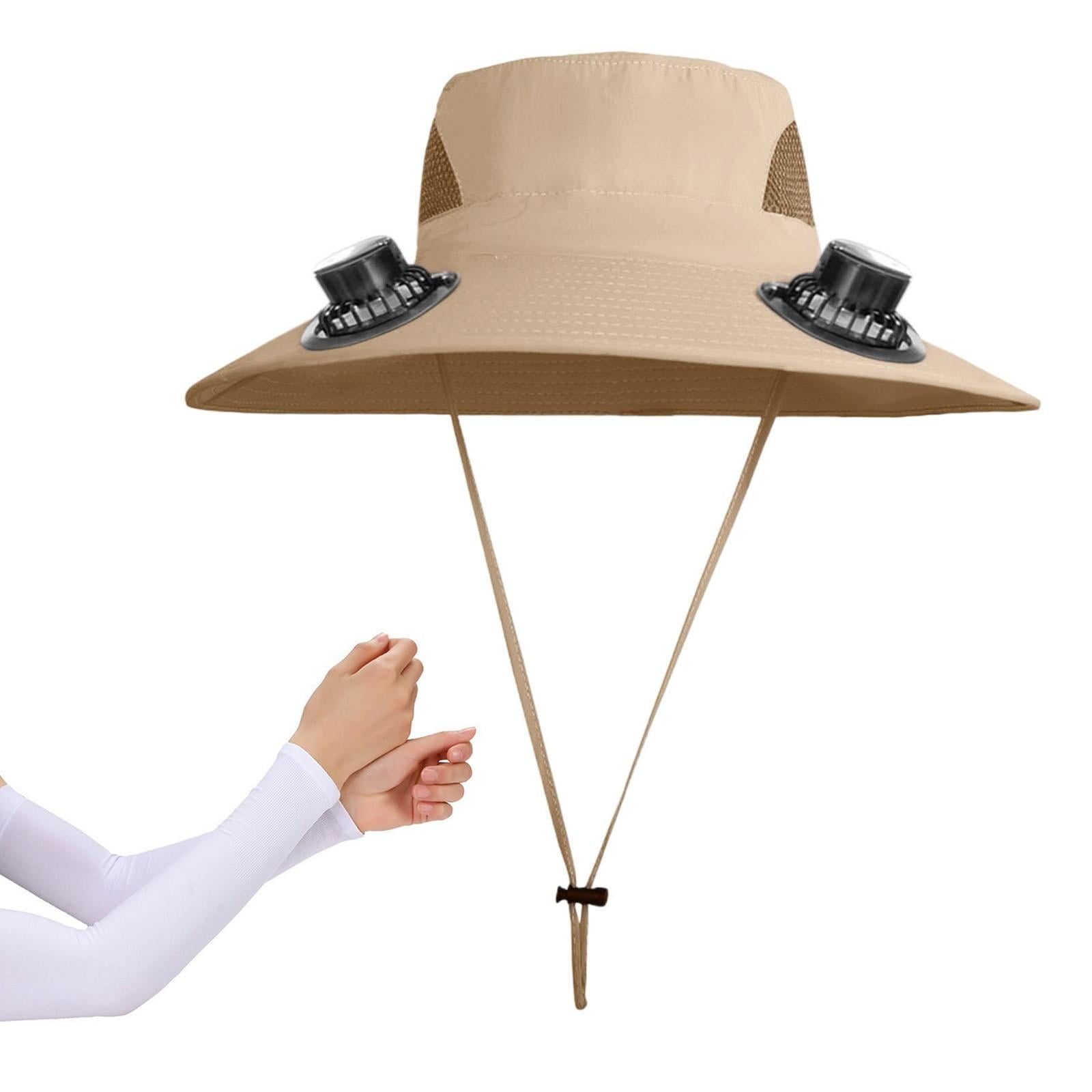 sruoe Solar Hat Fan, Hat with Fans Solar Power, 3 Speed Adjustable ...