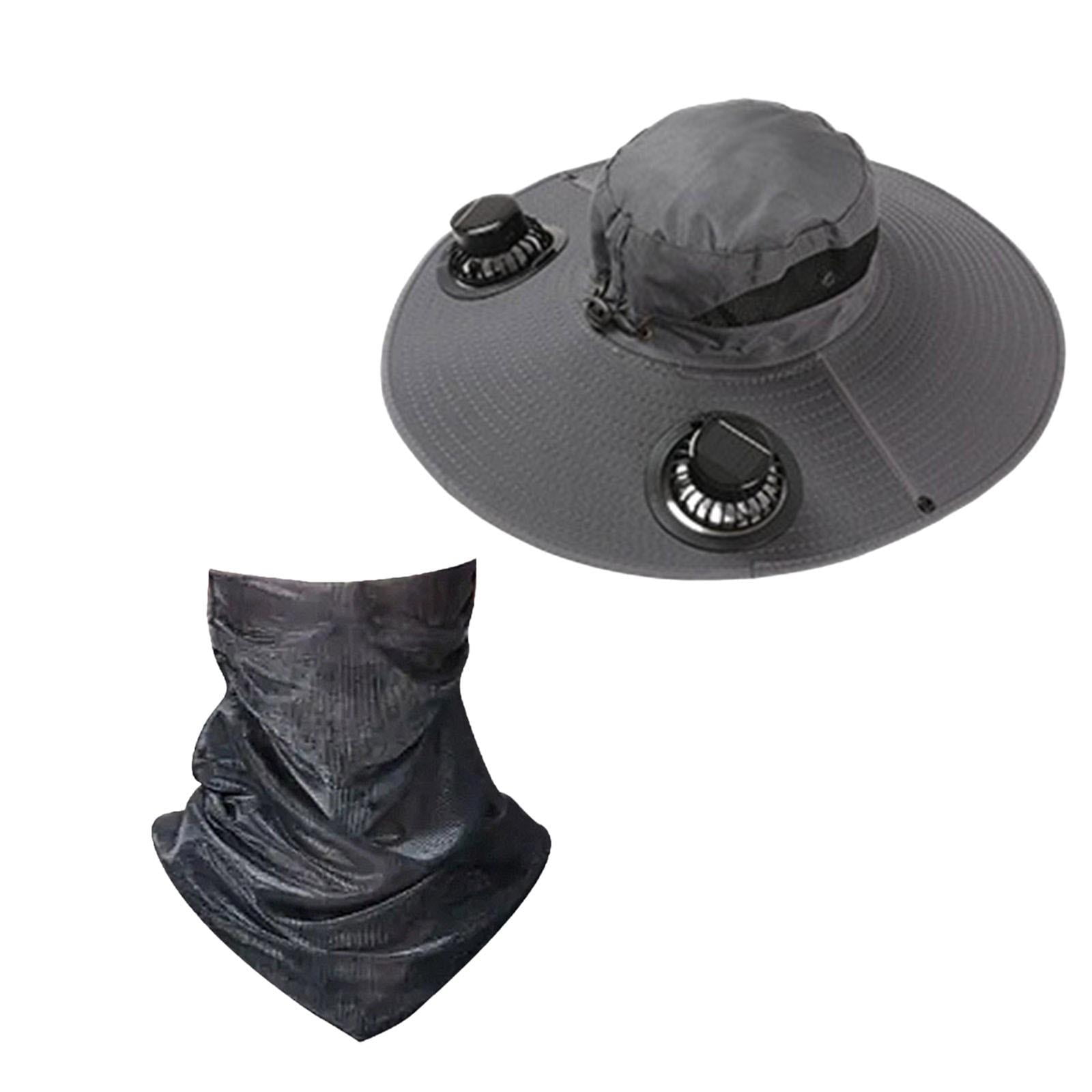 sruoe Solar Powered Fan Hat, Hat with Solar Fan, Wide Brim Solar Fan ...