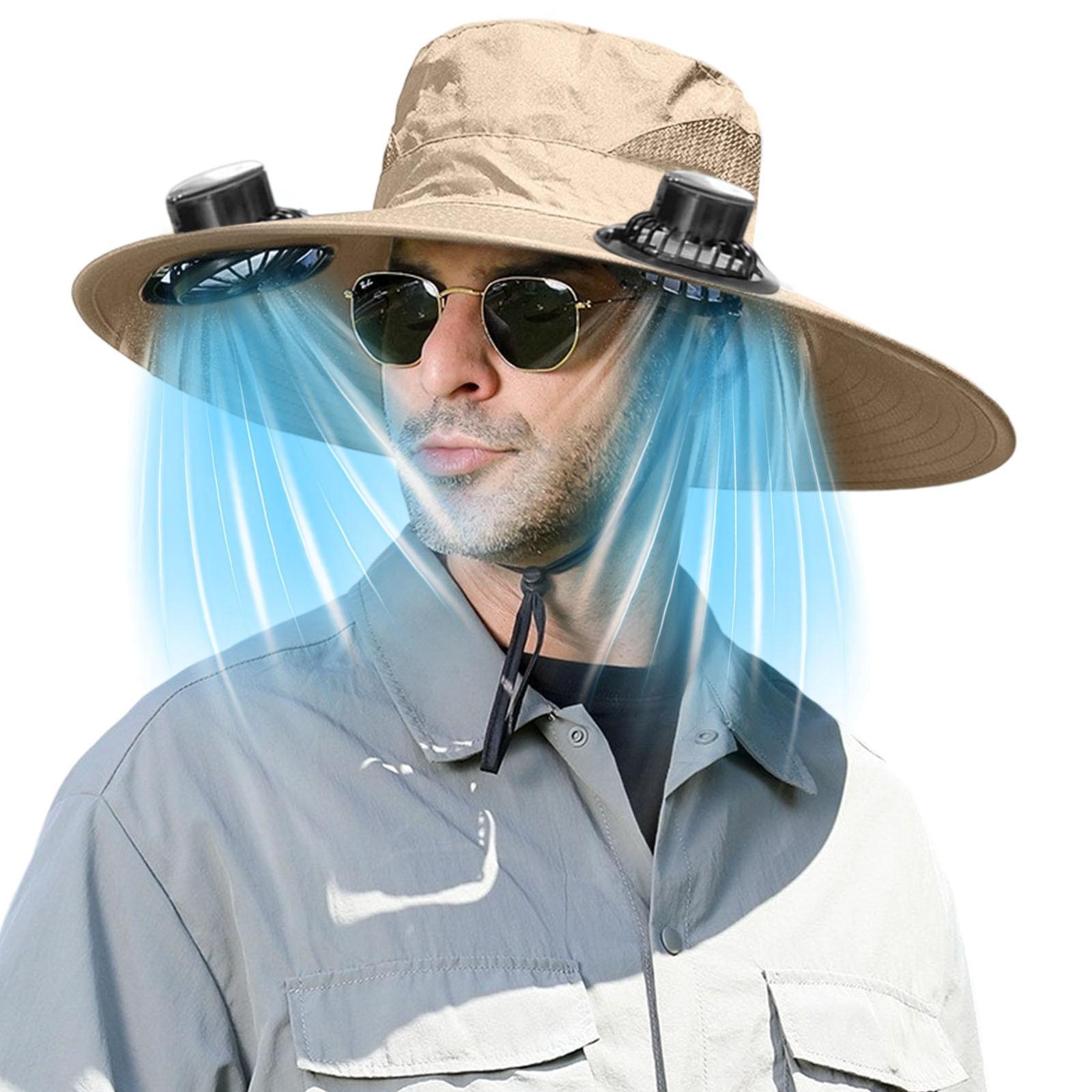 sruoe Solar Powered Fan Hat, Solar Hat with Fan, Hiking Casual ...