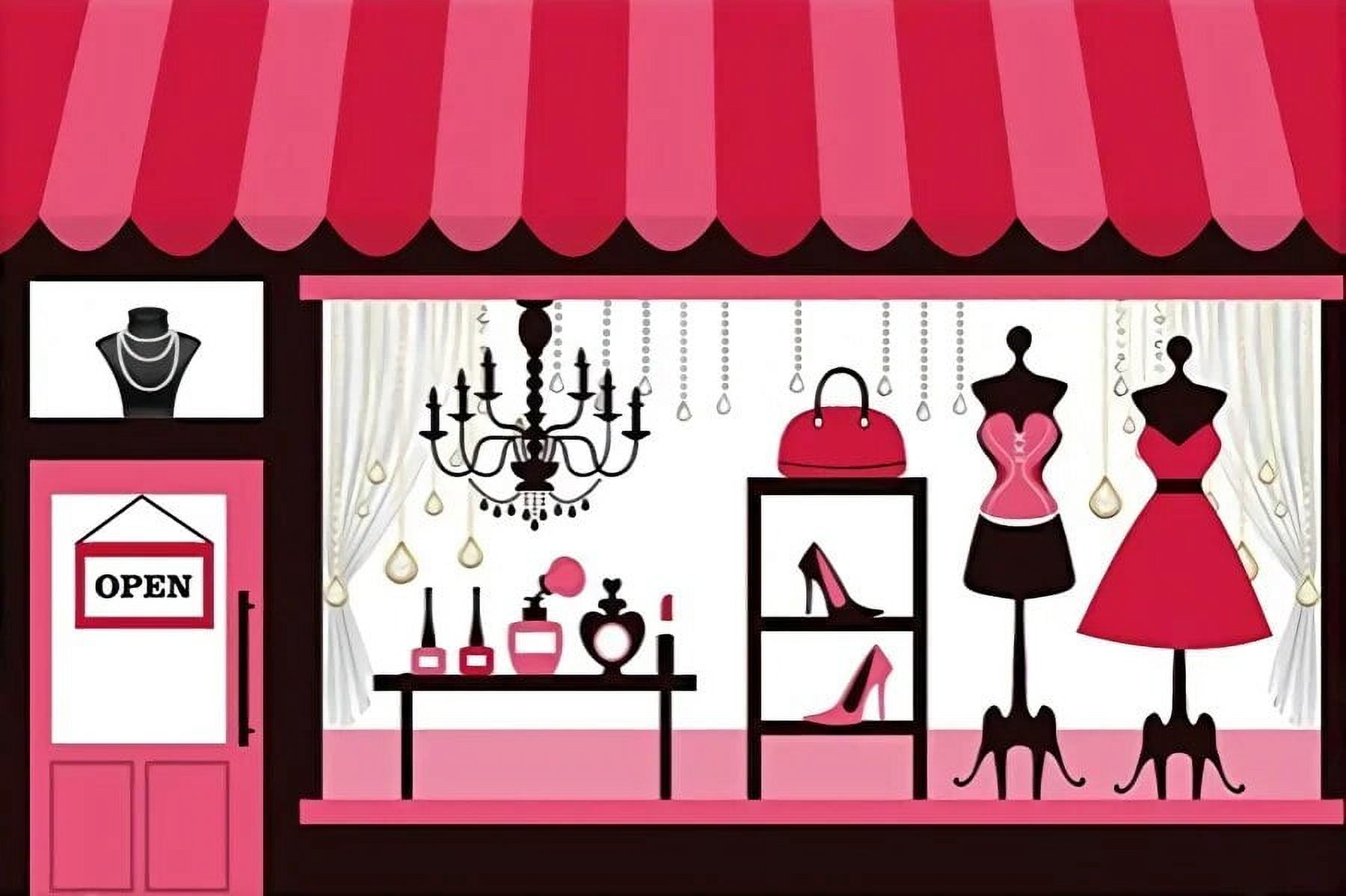 ss Pink Cartoon Supermarket Shopping Photocall Background Baby Poster ...