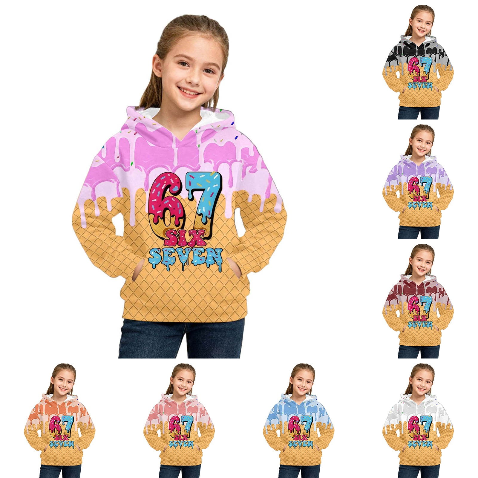 ssegi 67 Kid Ice Cream Drip Meme Funny Six Seven Gen Alpha Slang Casual ...