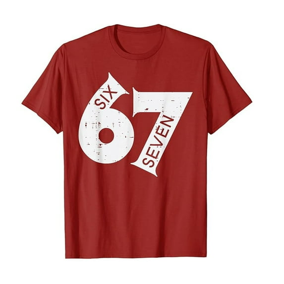 ssegi Funny Six Seven 6 7 Meme Gen Alpha Slang 6 7 T-Shirt,Red ...