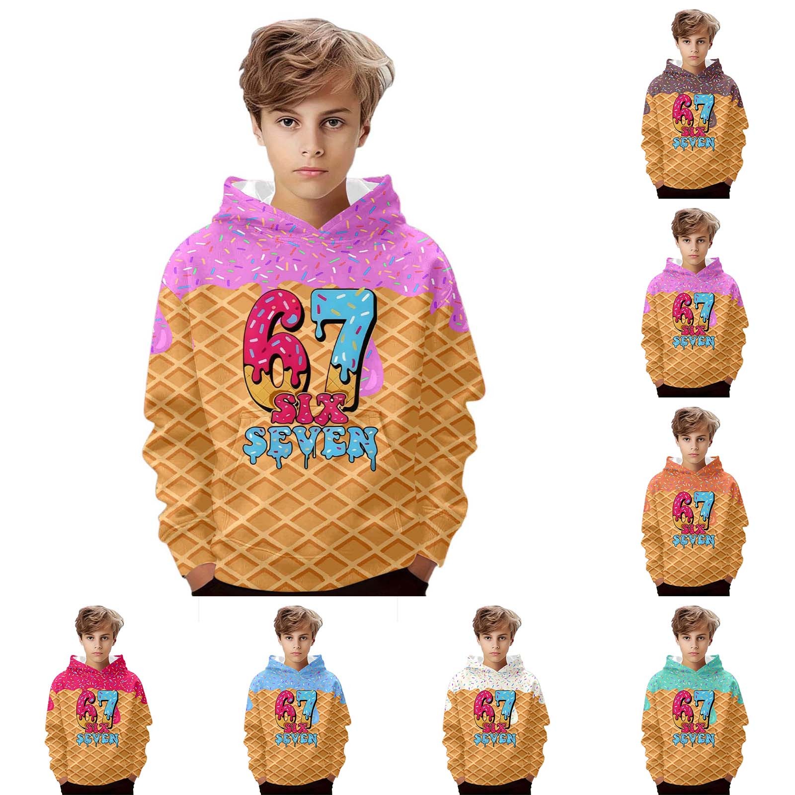 ssegi Funny Six Seven 6 7 Meme Gen Alpha Slang Kids 78 Ice Cream Drip ...