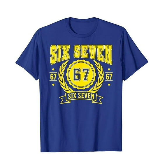 ssegi Six Seven Meme Cool Y2k 67 Gen Alpha Slang T-Shirt,Blue - Walmart.com