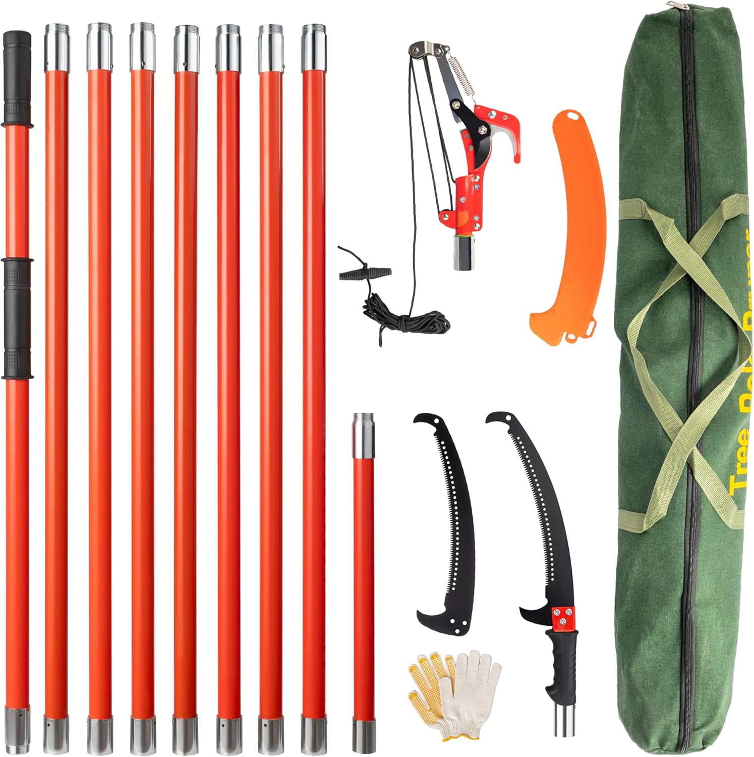 ssybab 30ft Manual Pole Saws for Tree Trimming, Extendable Tree ...