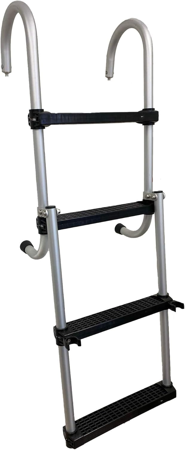 ssybab B4 Marine Pontoon Boat 4 Step Folding Boarding Ladder Speed Boat ...