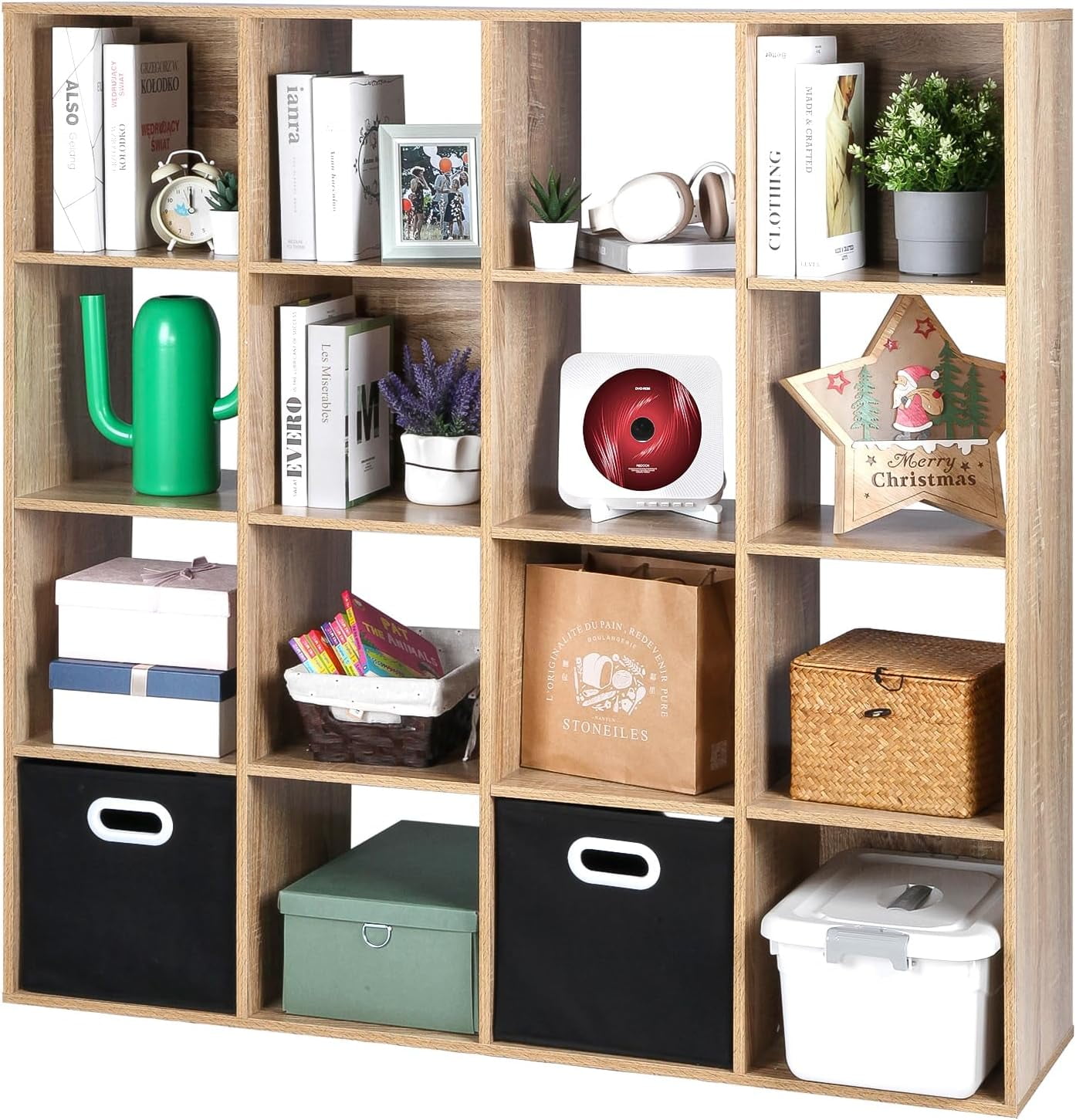 ssybab E-Commerce 16 Cube Closet Cabinet, Unit Shelf, Wooden Storage Cube, Bookshelf File ...