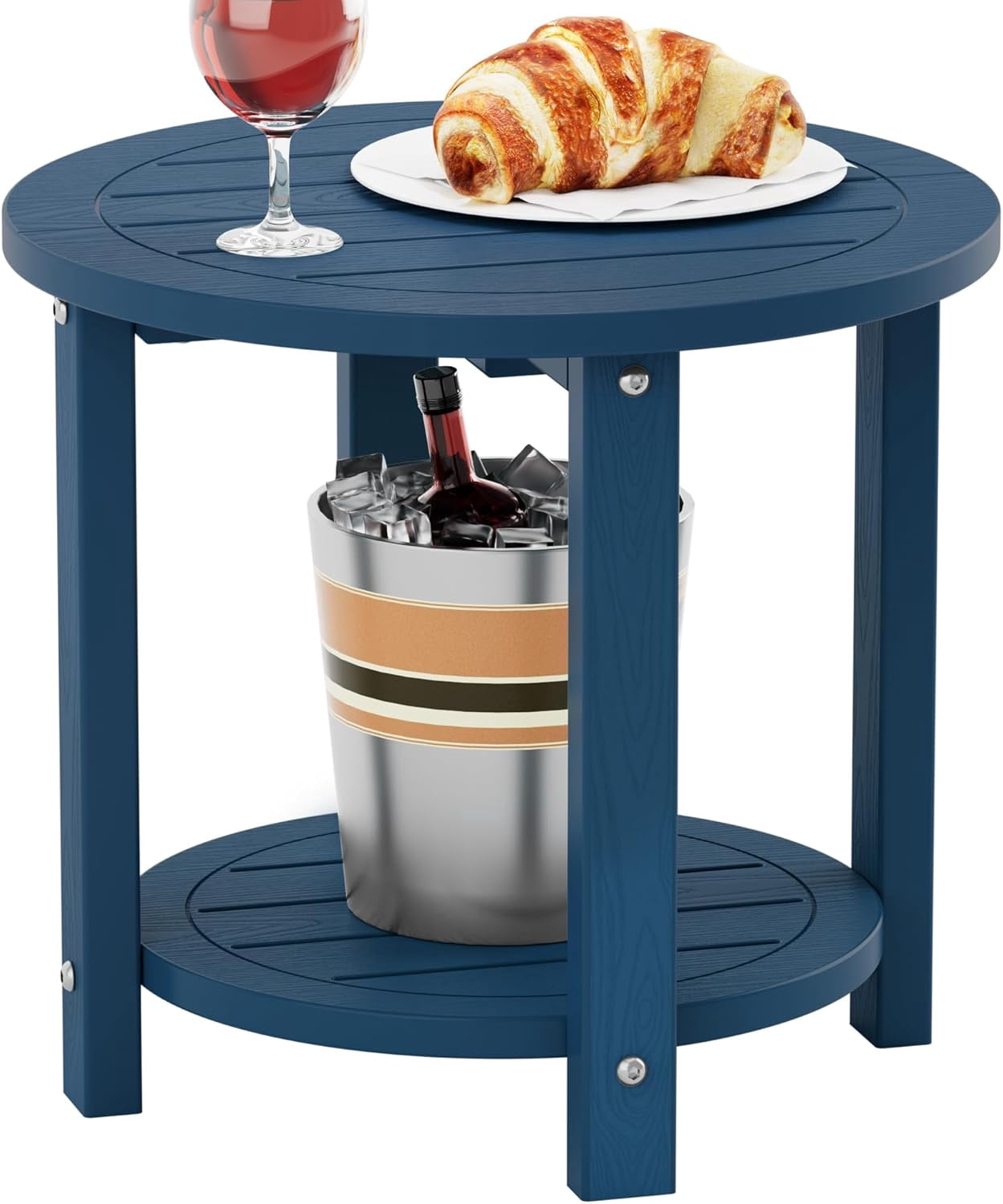 ssybab Outdoor Side Table for Patio: 16in HIPS Small Round Outdoor End ...