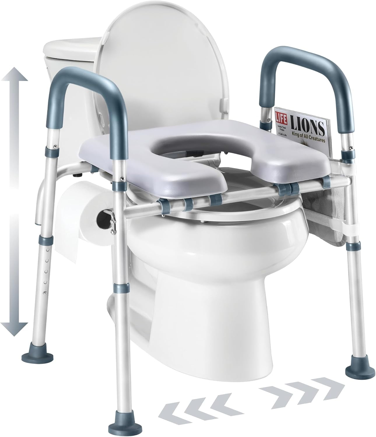 ssybab Toilet Seat Risers For Seniors Width and Height Adjustable ...
