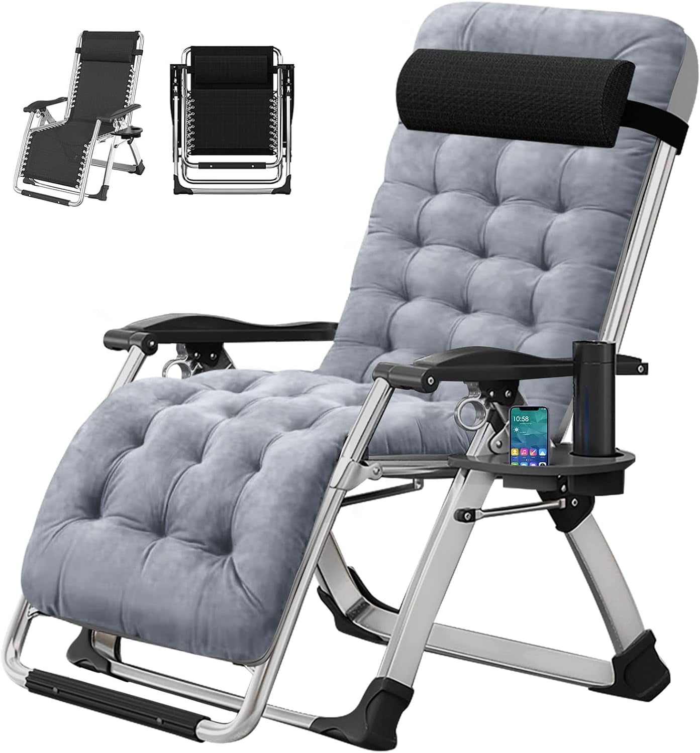 ssybab Zero Gravity Chair, Lawn Recliner, Reclining Patio Lounger Chair ...