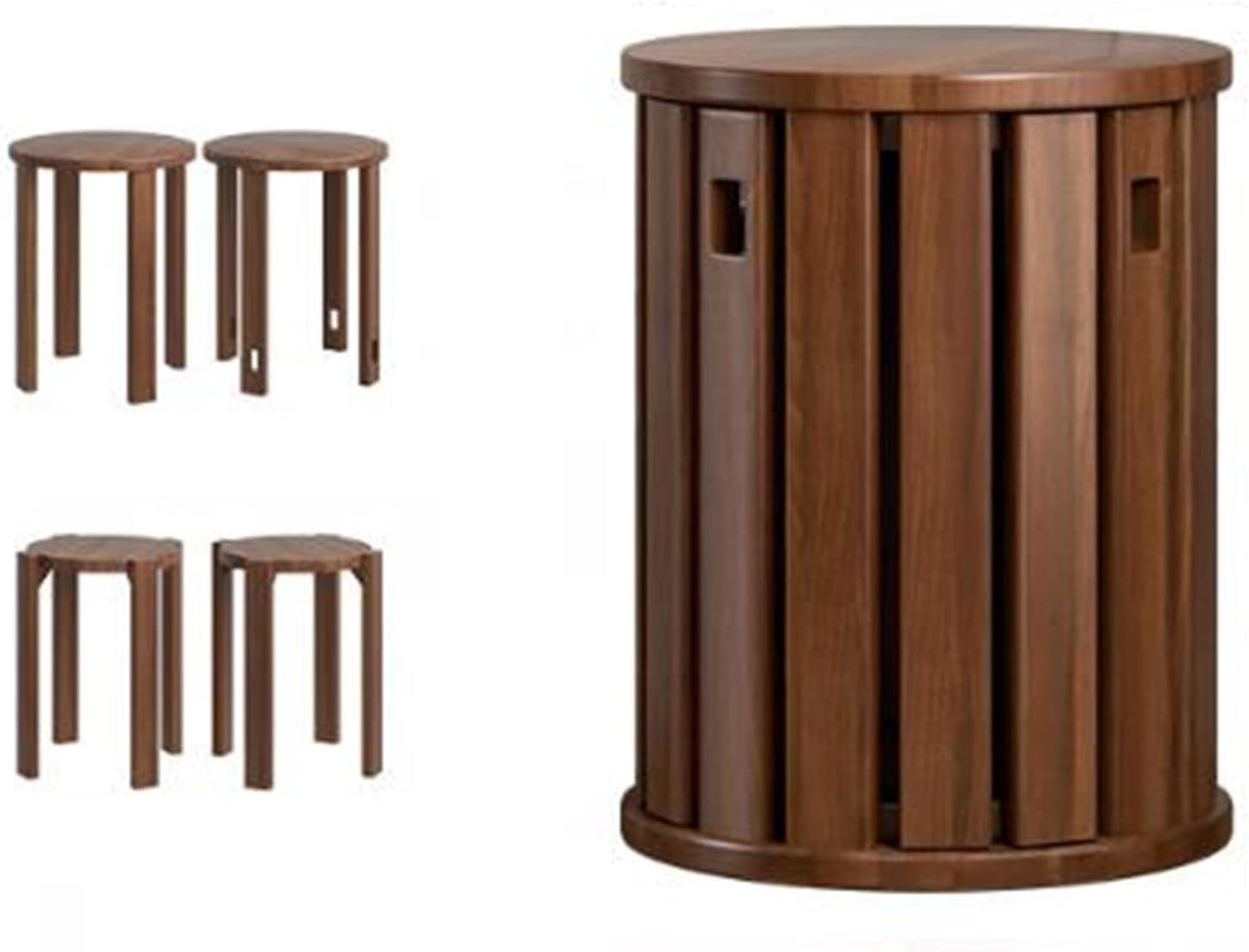 stackable stools set of 4,Round wood stool side table/18"H stackable End tables,Versatile as ...