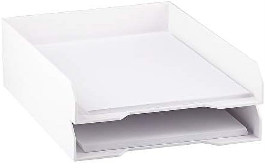 stackable trays - white - desktop document, letter, file organizer tray ...