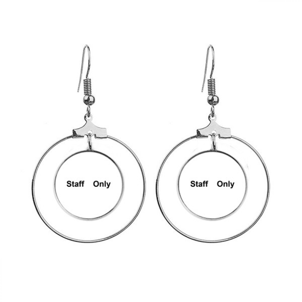 staff only black symbol pattern earrings dangle hoop jewelry drop ...