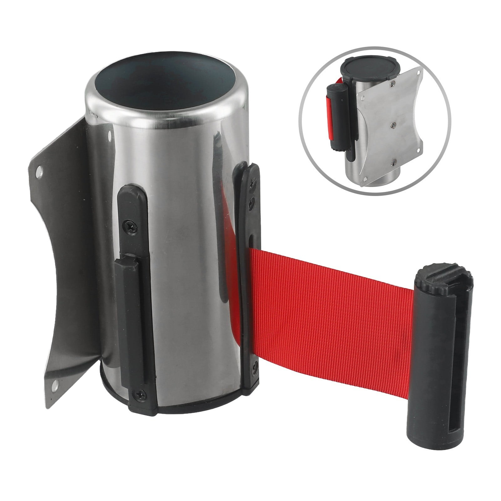 stainless Stanchion Queue Barrier Wall Mount Crowd Control Retractable ...