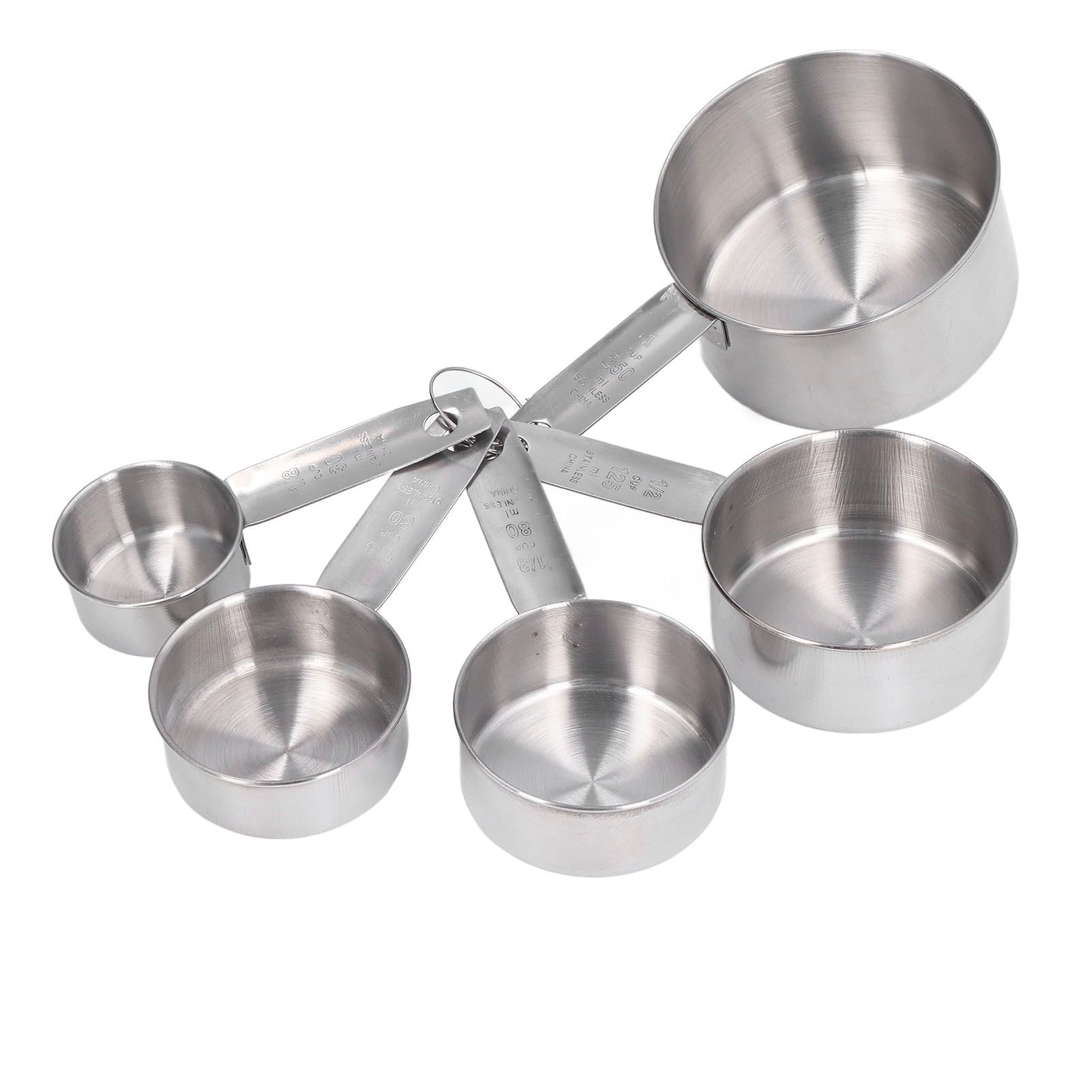 stainless steel measuring cup set - 5 piece set with ergonomic handles ...