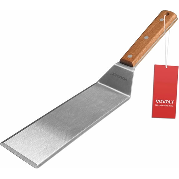 Stainless Steel Metal Spatula, Long Griddle Spatula, Hamburger Smasher ...