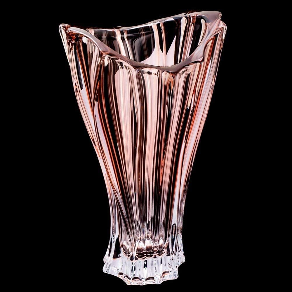 stal Glass Vase Rose-Pink Vintage European Design Elegant Centerpiece ...