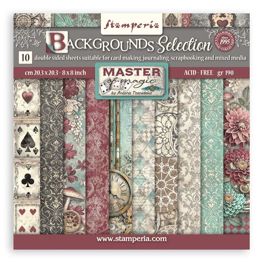 Stamperia Backgrounds Double-Sided Paper Pad 8"X8" 10/Pkg-Master Of ...