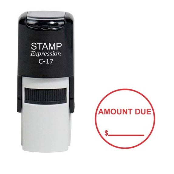 stampexpression - Amount Due with Line Round Office Self Inking Rubber ...