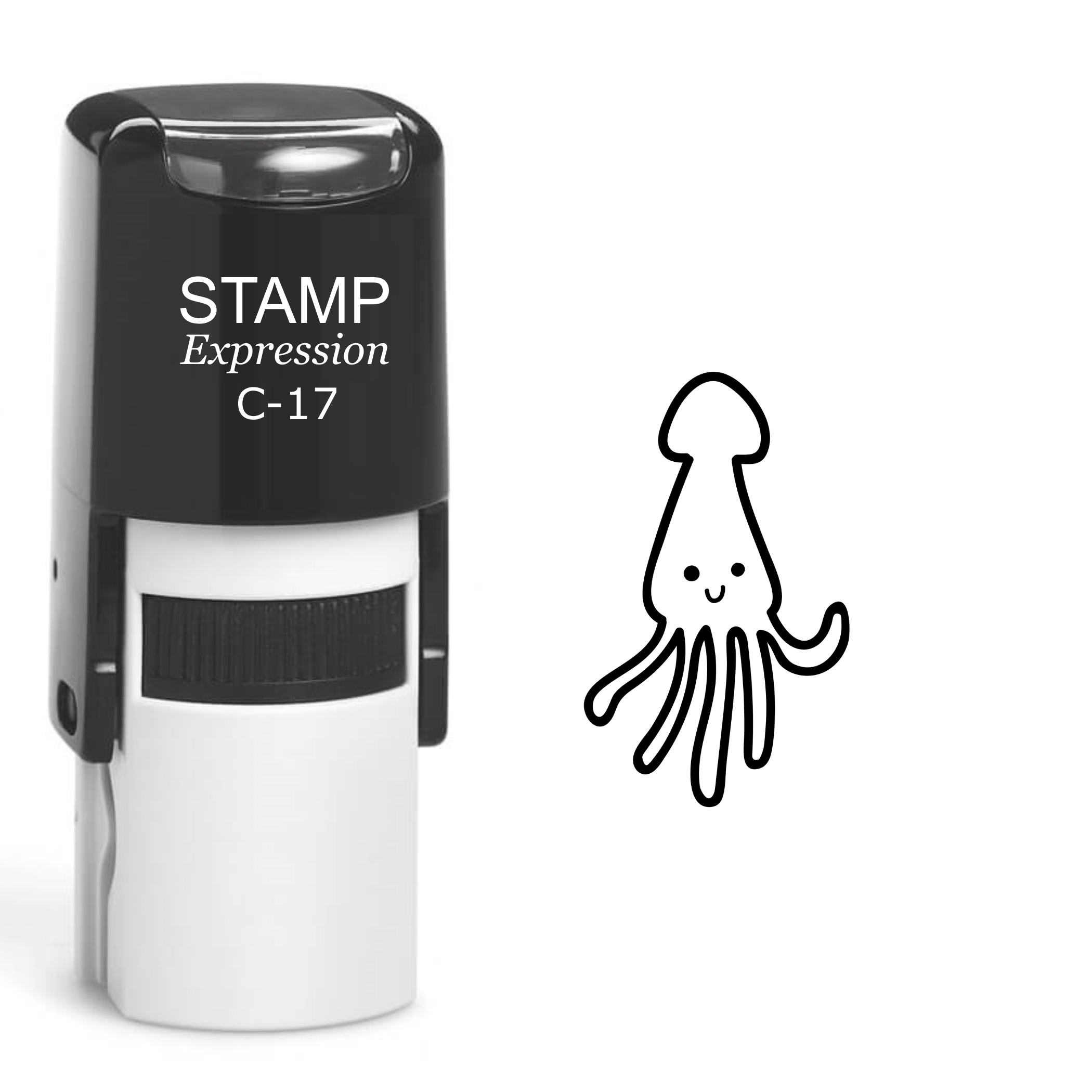 stampexpression - Baby Squid Self Inking Rubber Stamp - Black Ink (A ...