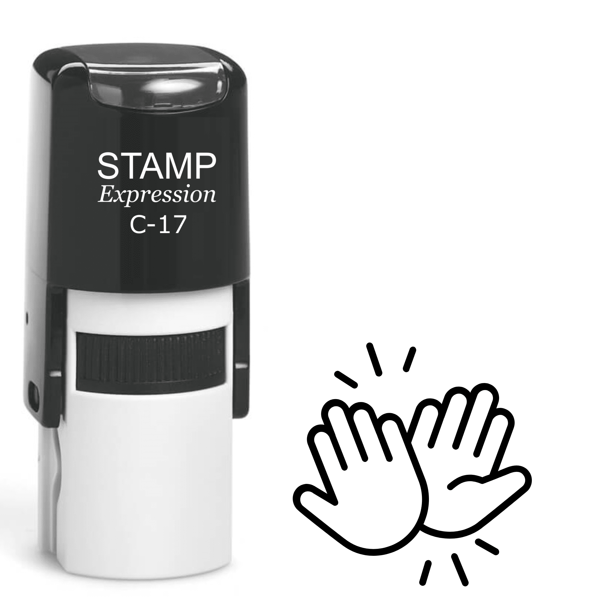 stampexpression - Clapping Hands Self Inking Rubber Stamp - Black Ink ...