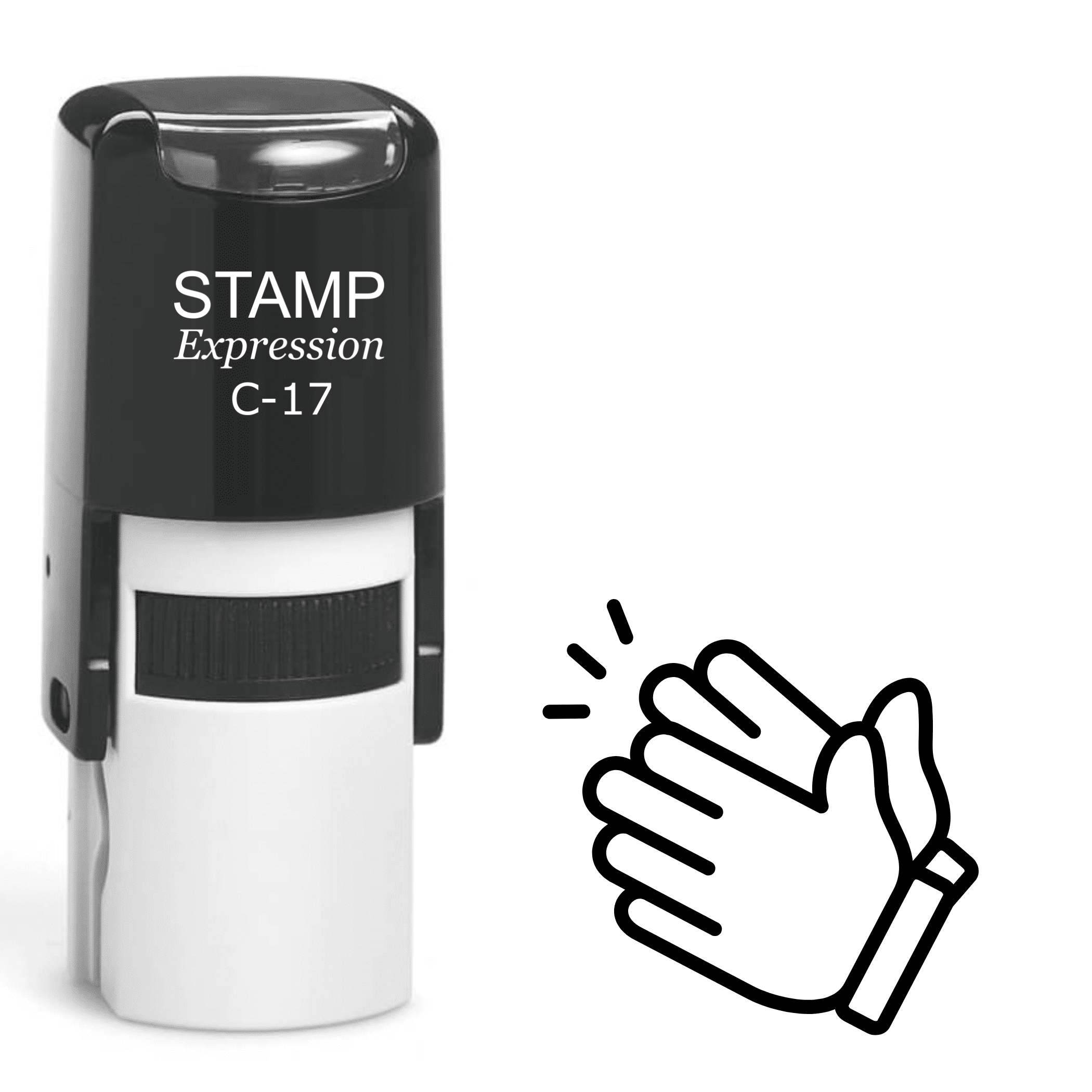 stampexpression - Clapping Hands Self Inking Rubber Stamp - Black Ink ...