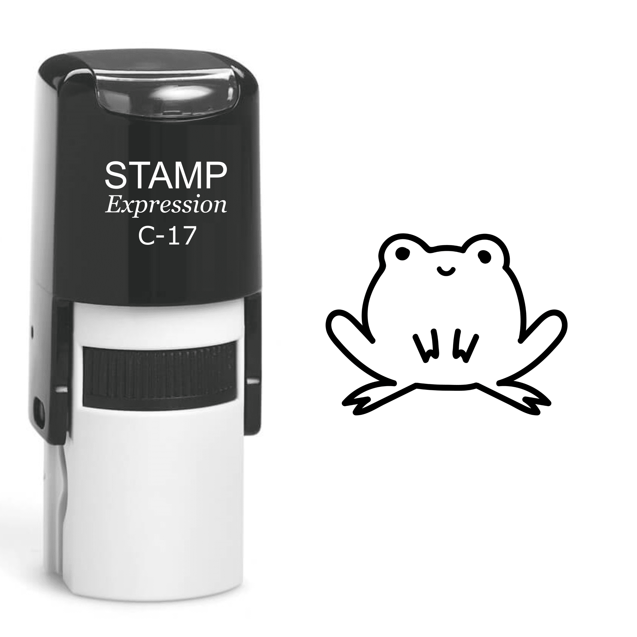 stampexpression - Cute Baby Frog Self Inking Rubber Stamp - Black Ink ...