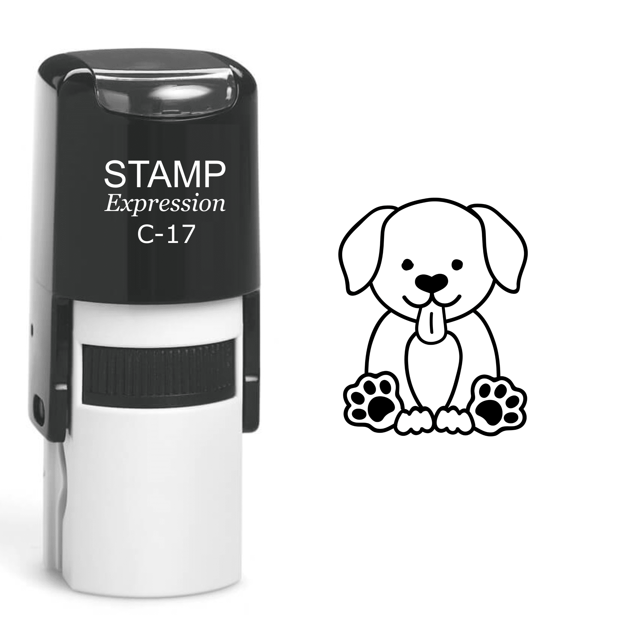 stampexpression - Cute Puppy Dog Self Inking Rubber Stamp - Black Ink ...
