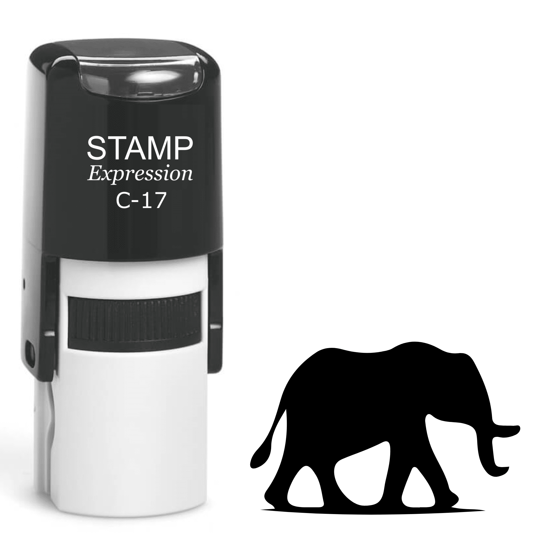 stampexpression - Elephant Self Inking Rubber Stamp - Black Ink (A ...