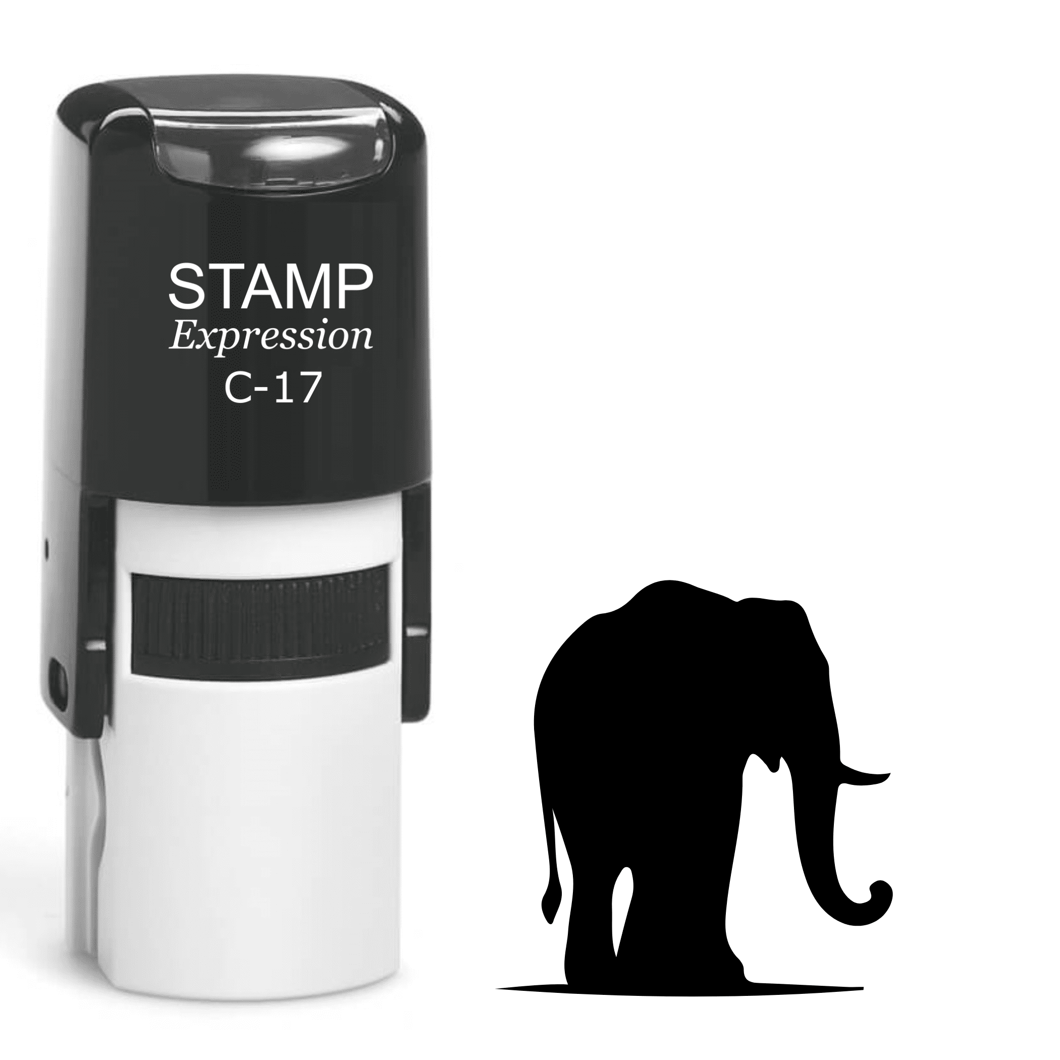 stampexpression - Elephant Self Inking Rubber Stamp - Black Ink (A ...
