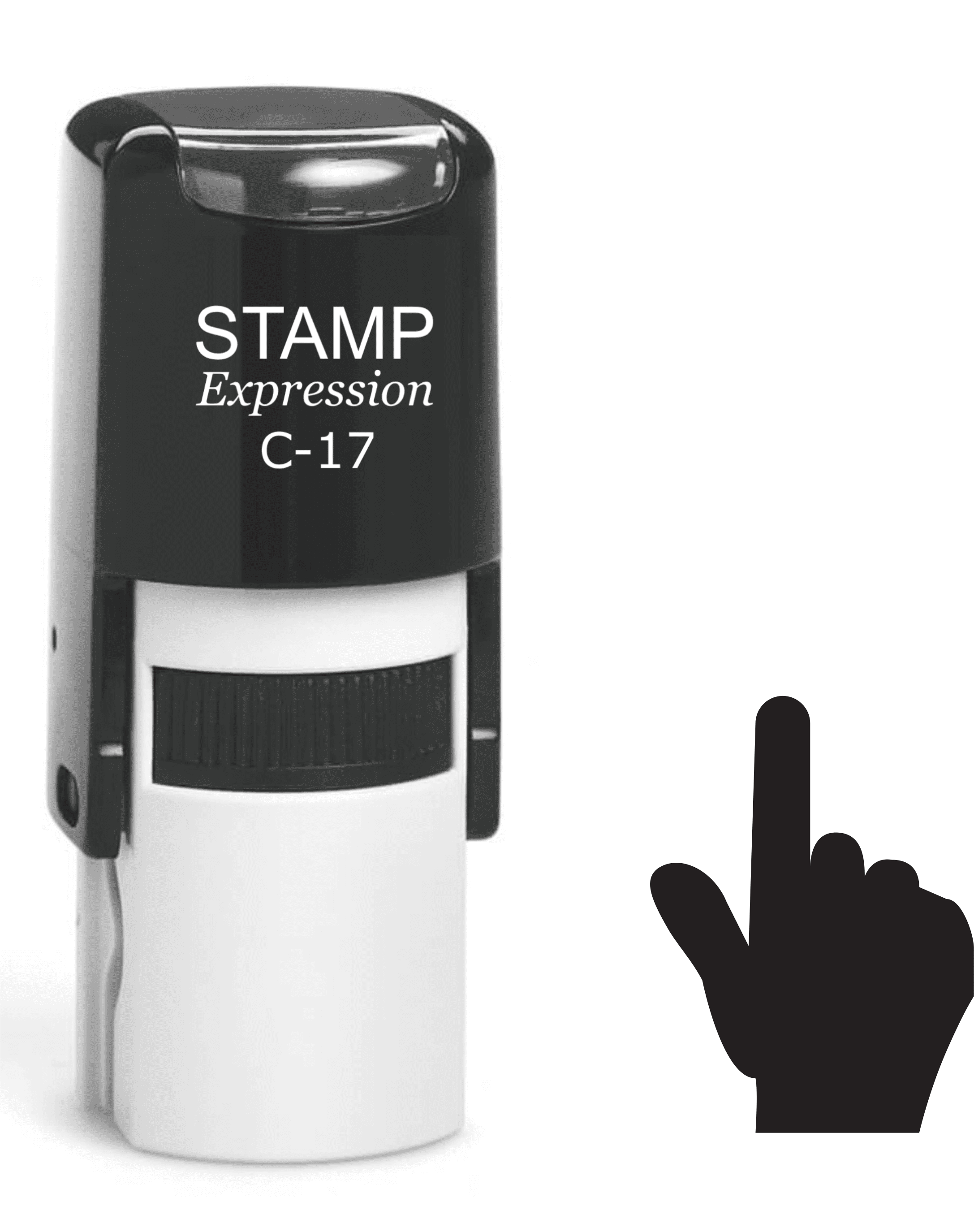stampexpression - Finger Pointing Up Self Inking Rubber Stamp - Black ...